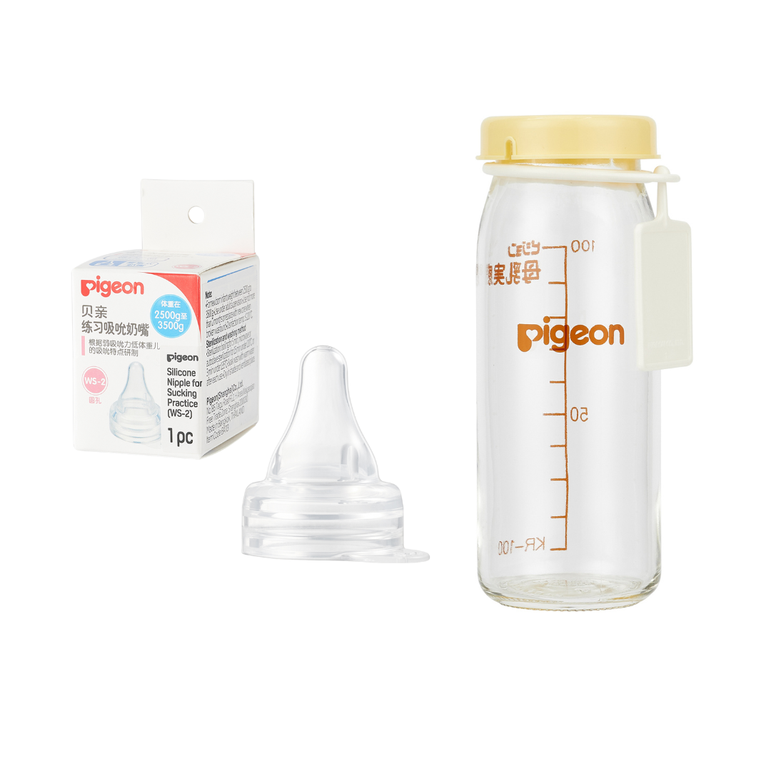 Preemie Glass Bottle 3.38 Oz Preemie Nipple WS 2 1 Count Pigeon